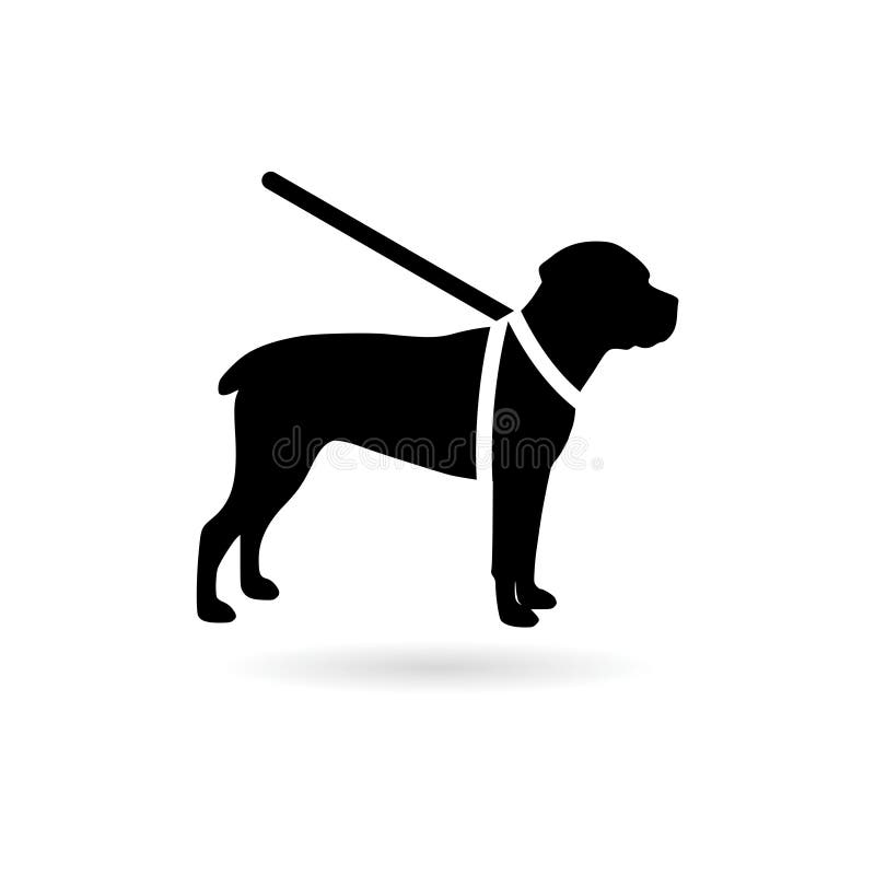 Guide Dog Icon. Shadow Reflection Design Stock Illustration ...