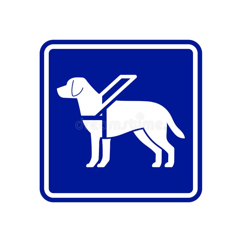 Guide-dog Symbol with Two Round Service Dog Badges Stock Illustration ...