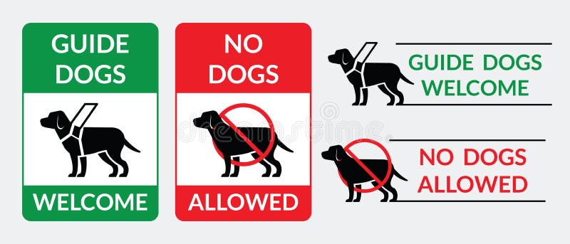 Guide Dogs Welcome and No Dogs Allowed Sign Stock Vector - Illustration ...
