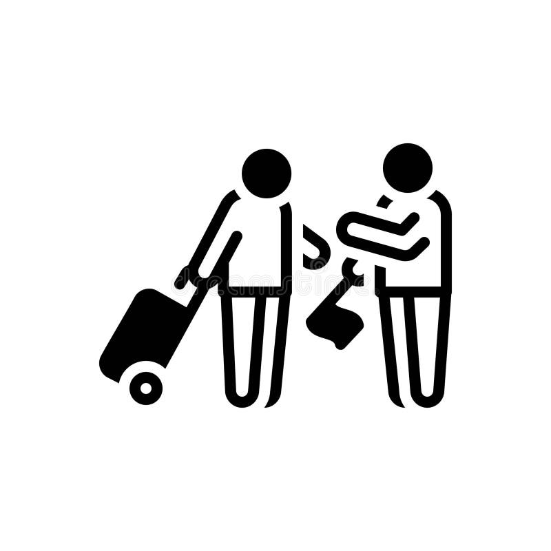 Black Solid Icon for Guide, Tour Guide and Tourist Stock Vector ...