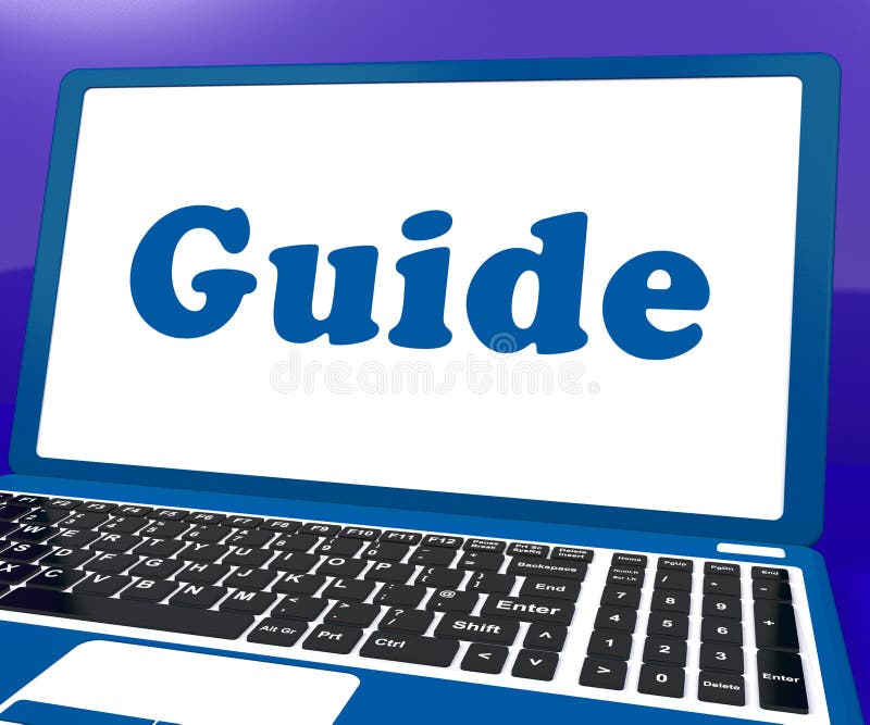 Guide Laptop Shows Help Organizer or Guidance Stock Illustration ...