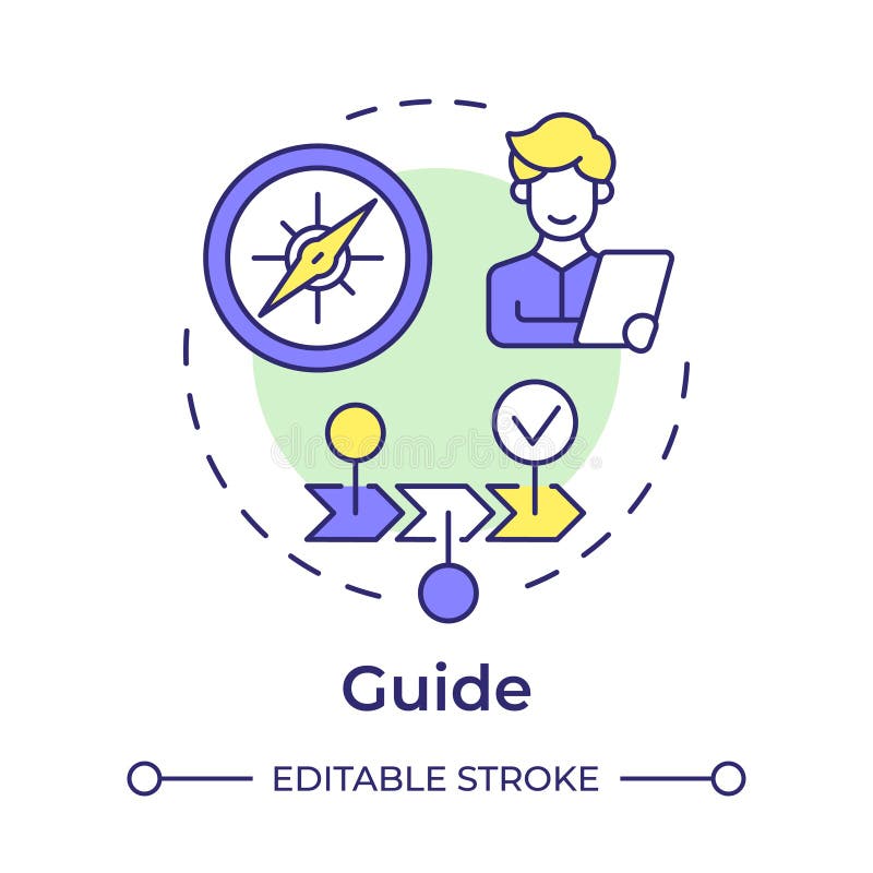 Guide Multi Color Concept Icon Stock Vector - Illustration of support ... Guide Multi Color Concept Icon Stock Vector - Illustration of support ...