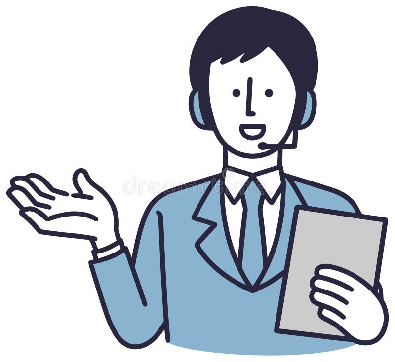 Guide Operator Male Simple Illustration Stock Vector - Illustration of ...