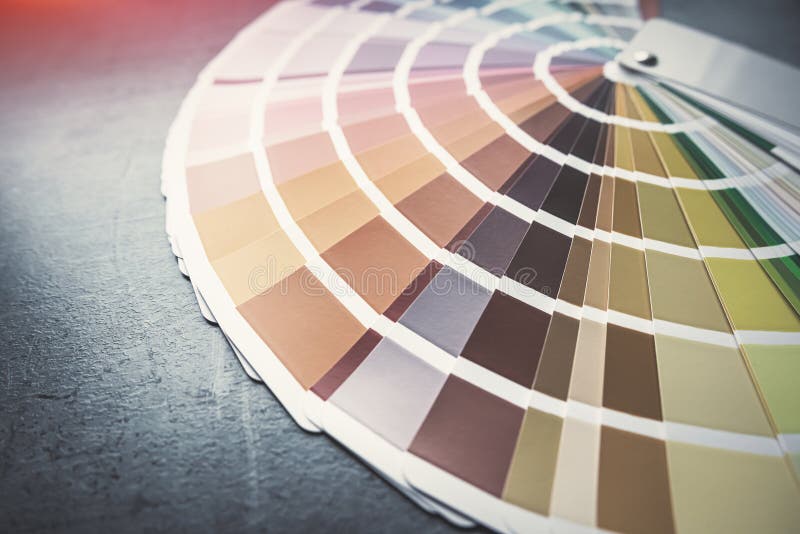 Guide of Paint Samples Catalog, Color and Shadows Palette Stock Photo ...