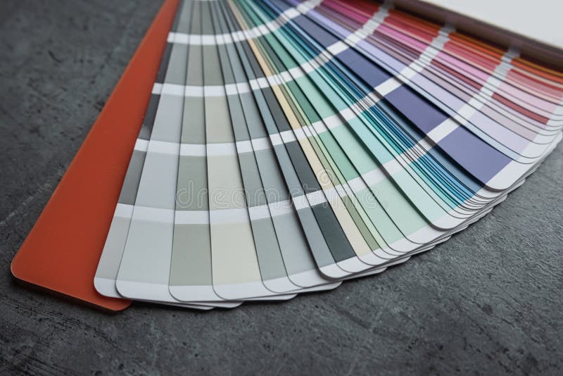 Guide of Paint Samples Catalog, Color and Shadows Palette Stock Photo ...