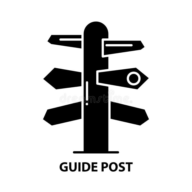 Guide Post Icon, Black Vector Sign with Editable Strokes, Concept ...