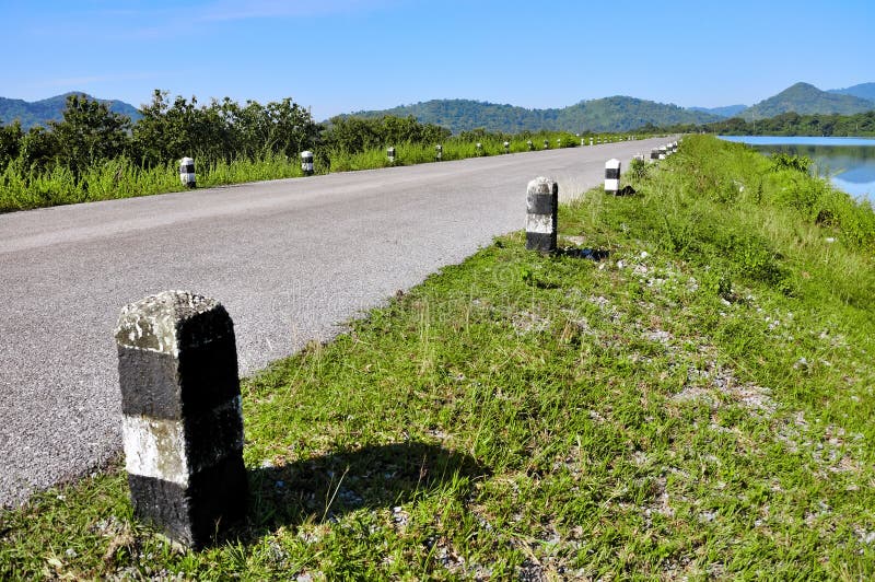 The Guide Post Roadside in Thailand Stock Photo - Image of curve ...