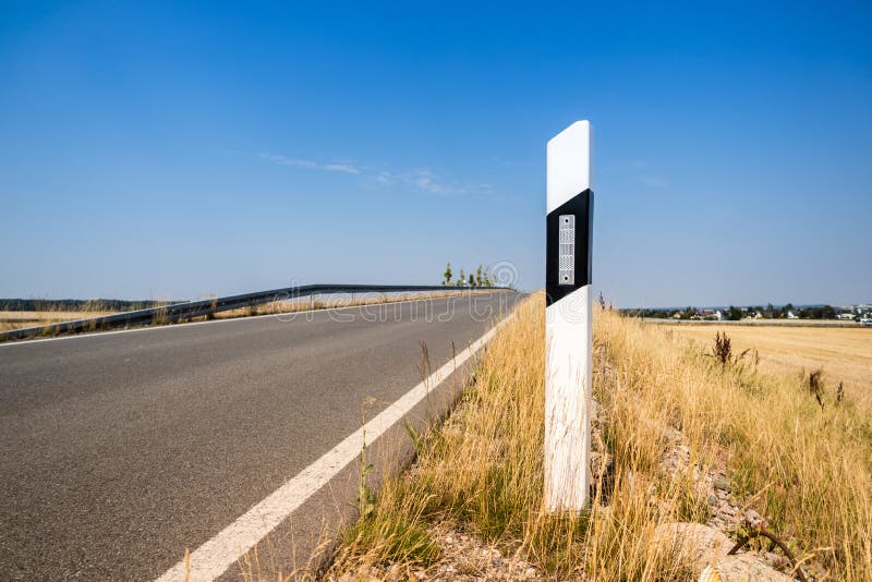 Guide Posts on a Country Road in Germany Stock Image - Image of posts ...