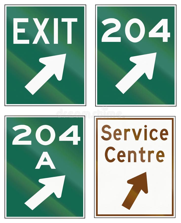 Guide Road Signs in Ontario - Canada Stock Illustration - Illustration ...