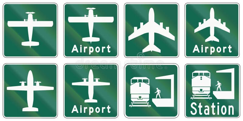 Guide Road Signs in Ontario - Canada Stock Illustration - Illustration ...