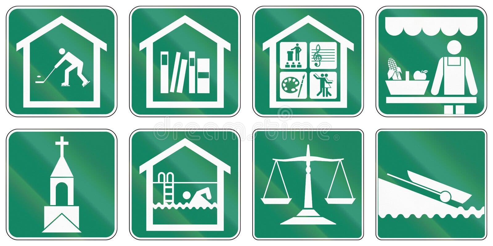 Guide Road Signs in Ontario - Canada Stock Illustration - Illustration ...