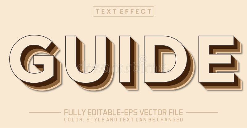 Guide Text Editable Style Effect Stock Illustration - Illustration of ...