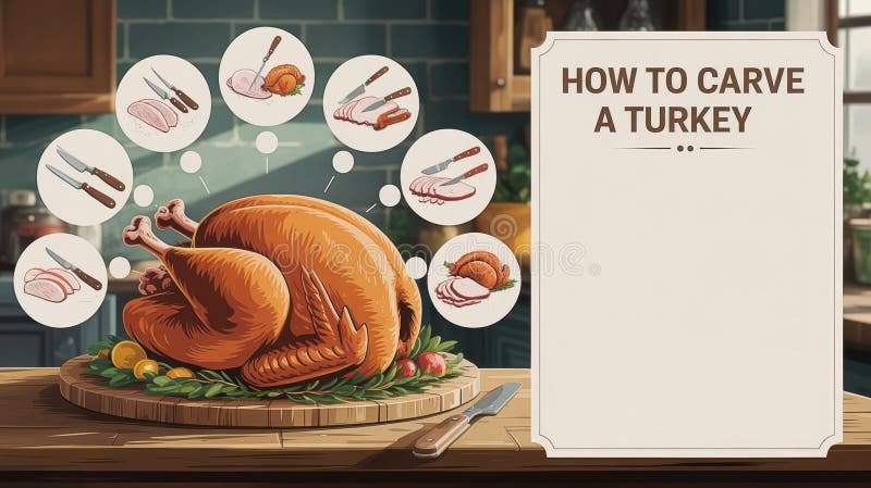 Guide To Carve a Turkey: Step-by-step Illustrated Instructions in a ...