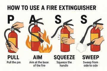 Guide To Using Fire Extinguisher with Pass Method Illustrated for ...