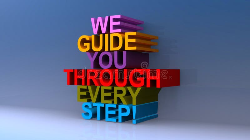 We Guide You through Every Step on Blue Stock Illustration ...