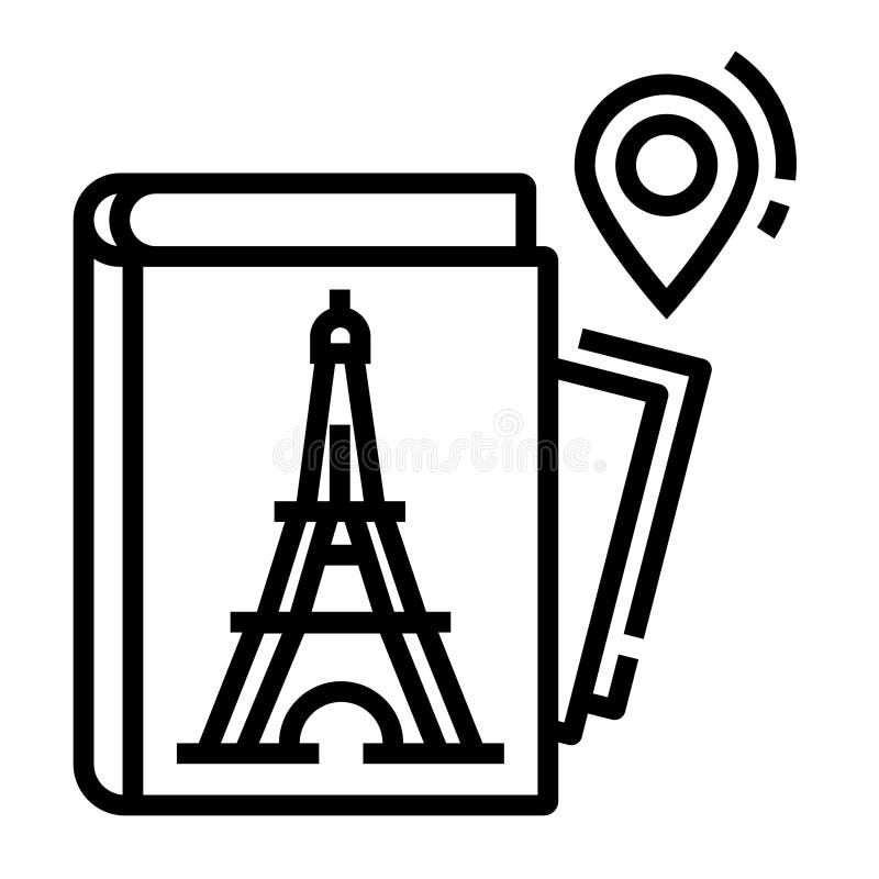Guidebook Line Icon stock vector. Illustration of magazine - 125692548