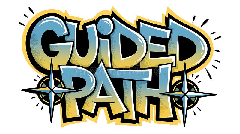 Guided Path Graphic Design with Compass Rose Stock Illustration ...