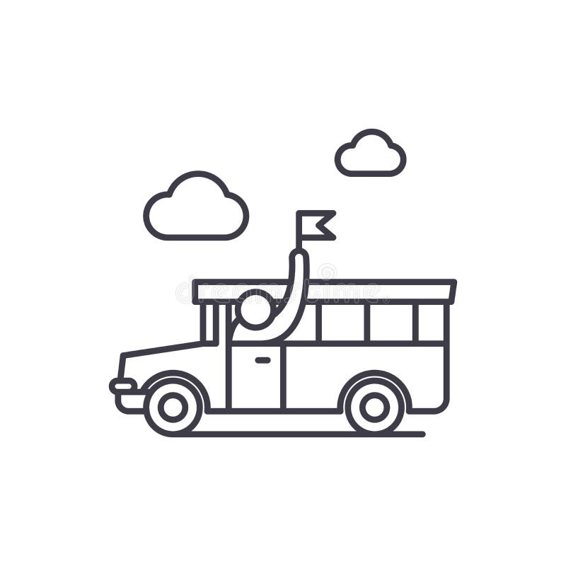 Guided Tour Line Icon Concept. Guided Tour Vector Linear Illustration ...