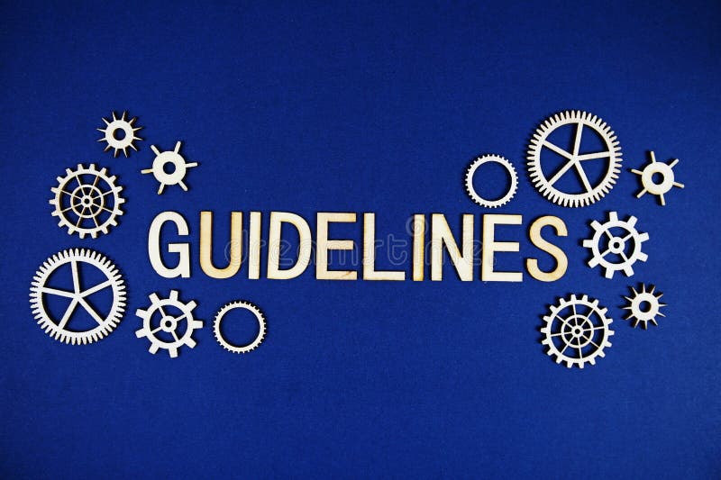 Guidelines Alphabet Letters with Gears Element on Navy Blue Background ...
