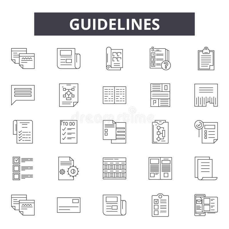Guidelines Line Icons, Signs, Vector Set, Outline Illustration Concept ...