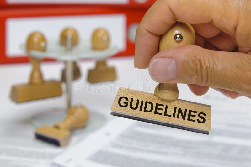 Guidelines Marked on Rubber Stamp Stock Image - Image of priorities ...