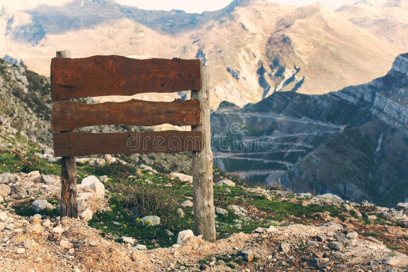 Guidepost at the Mountain Canyon Stock Photo - Image of background ...
