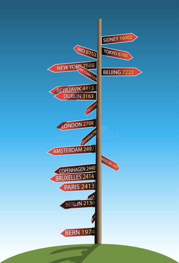Guidepost stock vector. Illustration of direction, capital - 34539440