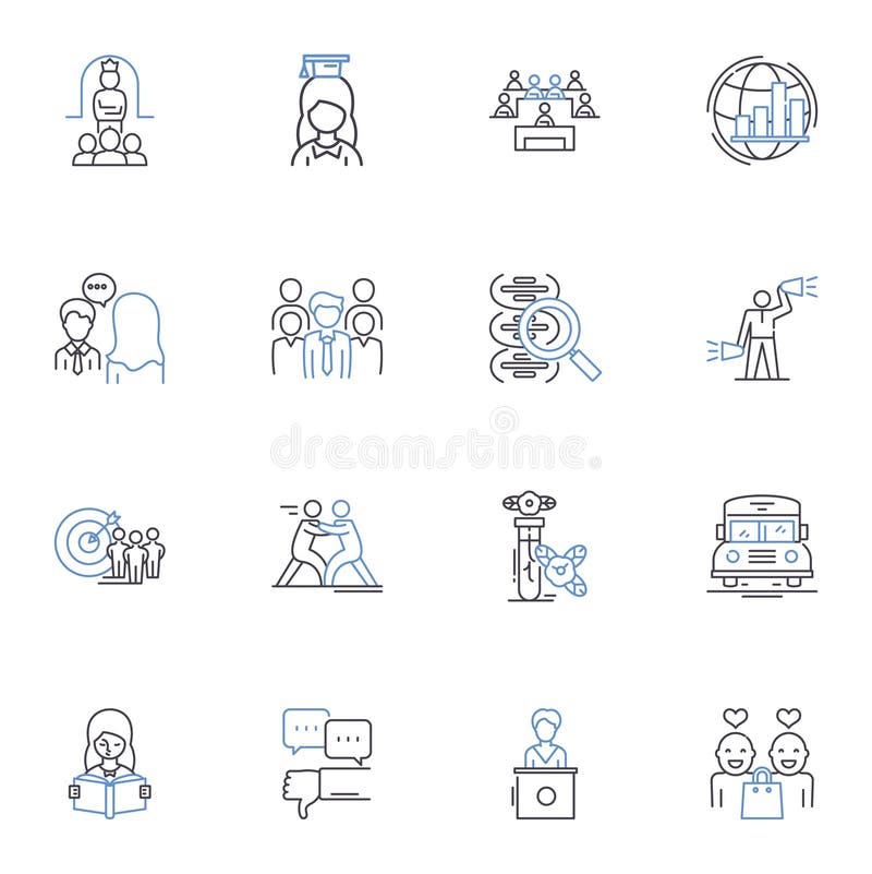 Guiding Apprentices Line Icons Collection. Mentorship, Coaching ...