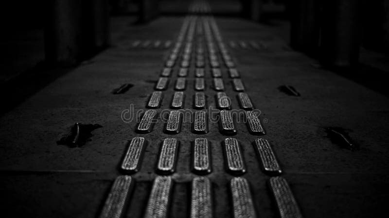 Guiding Block, Yellow Line Directions for the Blind. Walking on Yellow ...