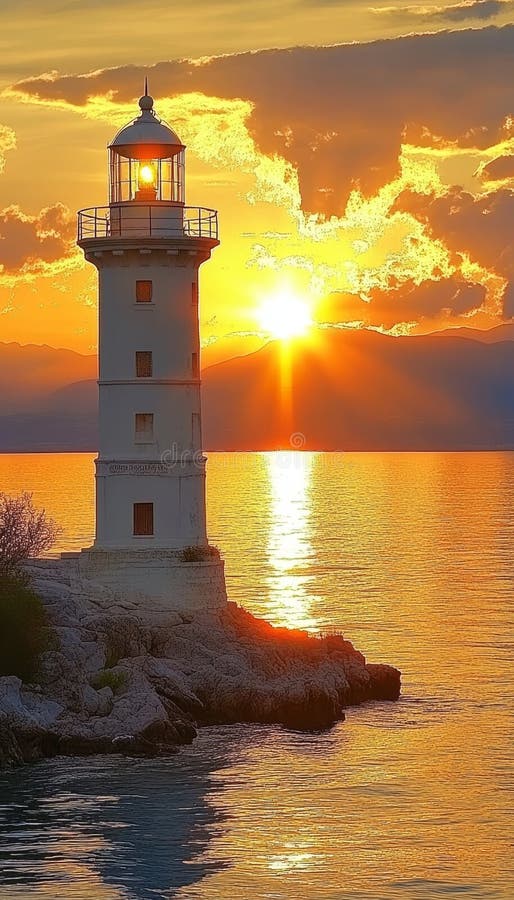 Guiding Light, Beacon of Hope at Sunset a Symbol of Hope and ...
