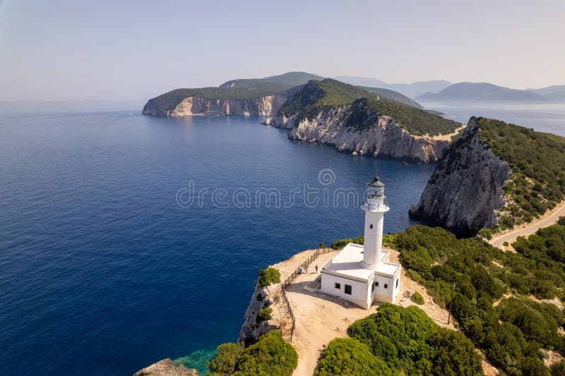 Guiding Light: Lefkada S Beacon Stock Image - Image of landscape ...