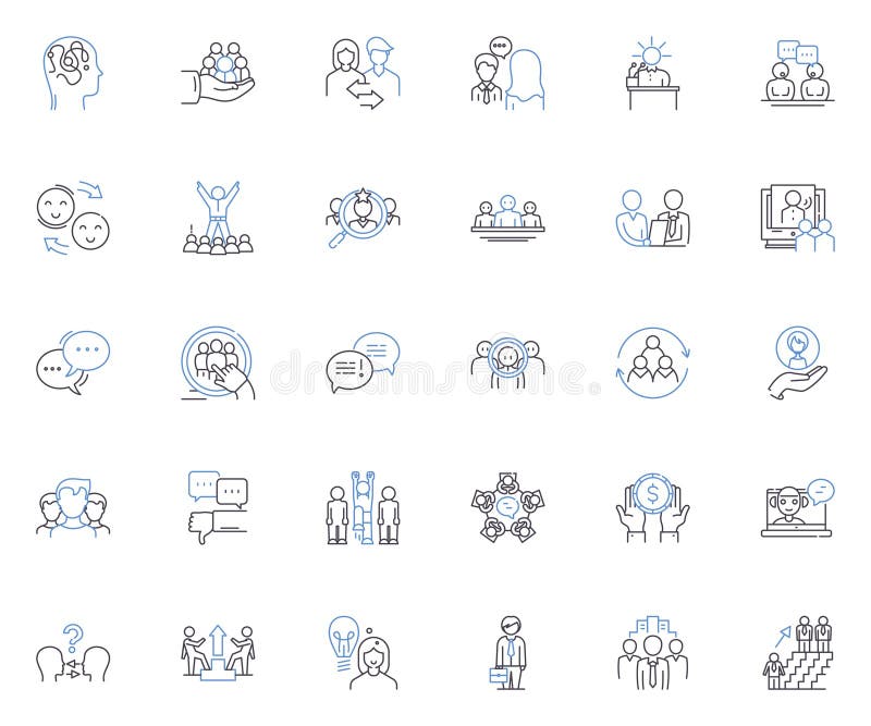 Guiding Line Icons Collection. Mentoring, Directing, Steering ...