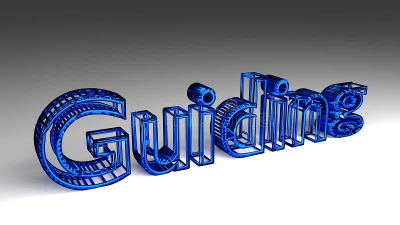 Guiding Word in Blue Glossy Letters Stock Illustration - Illustration ...