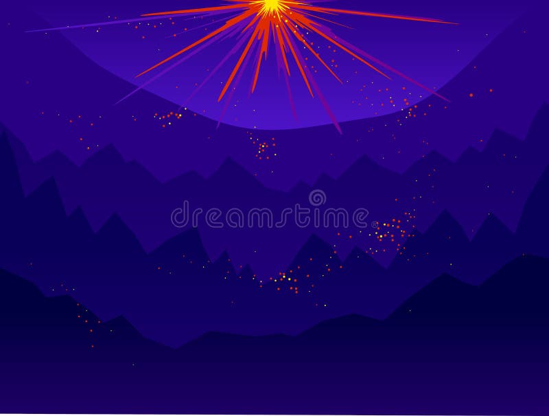 Guiding Star in the Night Vector Stock Vector - Illustration of fantasy ...