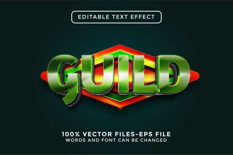 Guild Editable Text effect stock vector. Illustration of vector - 270334393