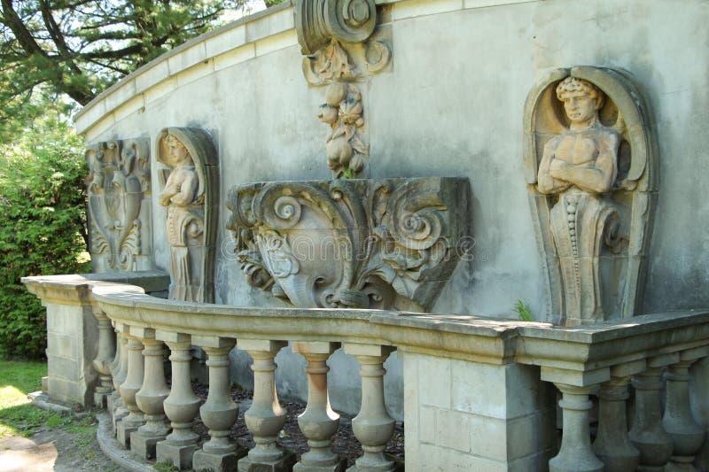 Guild Guildwood Toronto Statues and Railing Against Wall 28 P Stock ...