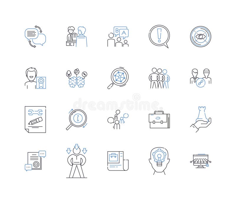 Guild Service Line Icons Collection. Community, Unity, Loyalty, Support ...