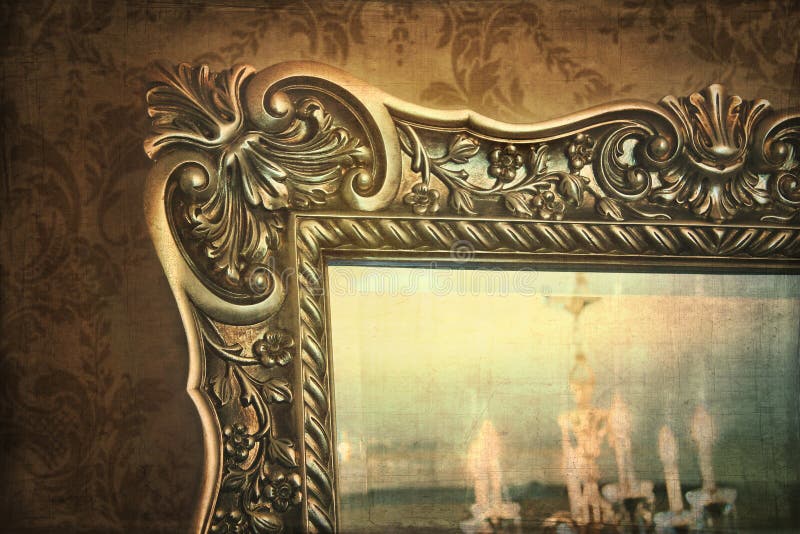 Guilded mirror reflection stock image. Image of frame - 19305837