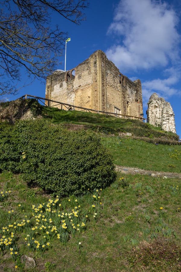 Guildford Castle in Surrey, UK Stock Photo - Image of landmarks ...