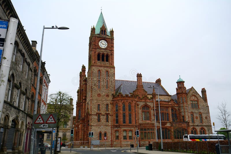 Guildhall, Derry, Northern Ireland Editorial Photo - Image of ...
