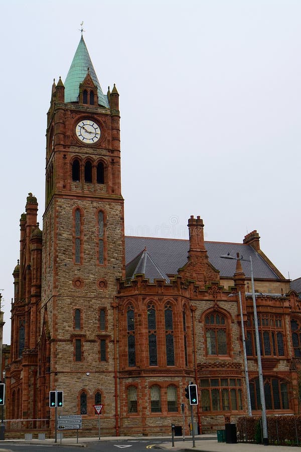 The Guildhall in Derry, Northern Ireland Stock Photo - Image of ...