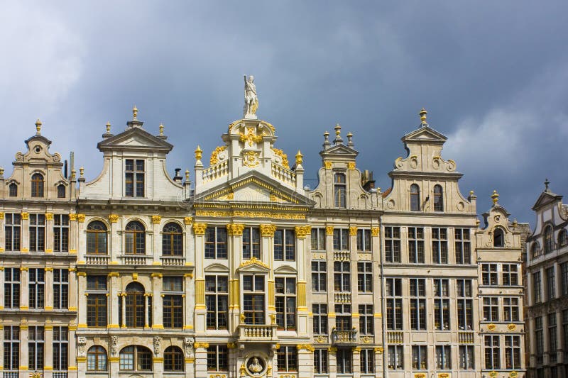 Guildhalls on the Grand Place in Brussels Stock Photo - Image of ...