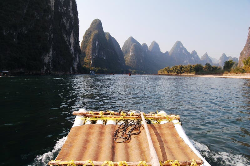 Guilin stock image. Image of hill, guilin, boat, water - 7504609