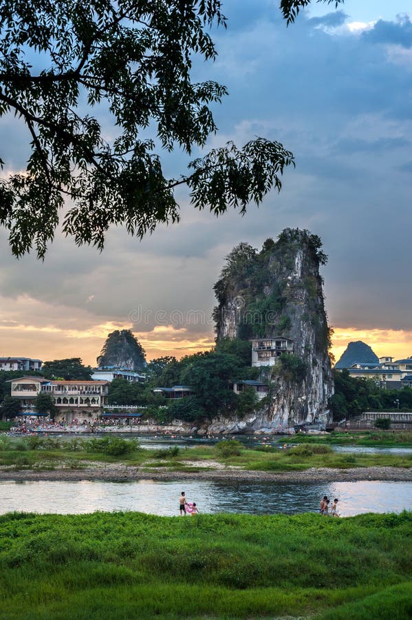 The Li River (Lijiang River) Among Karst Mountains, Guilin Stock Image ...