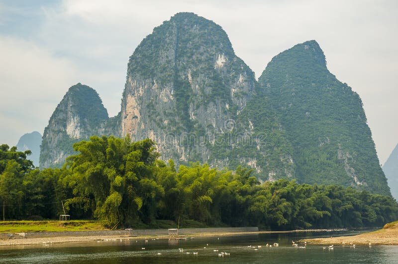 Guilin Landscape at Li River Stock Photo - Image of hill, trip: 45026384