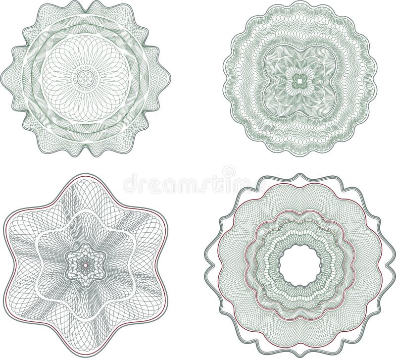 Guilloche - rosettes stock vector. Illustration of negative - 1211471