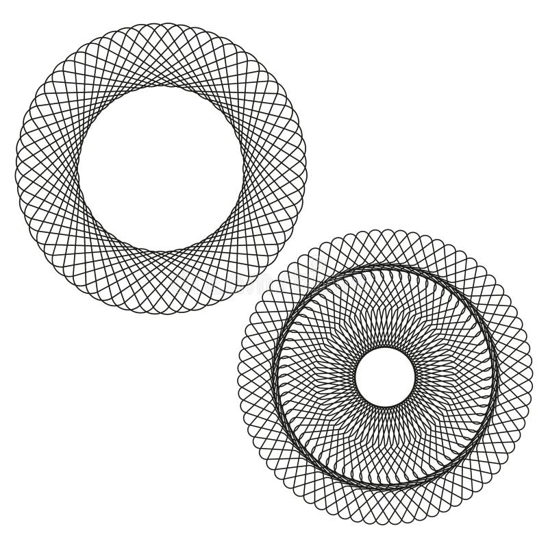 Guilloche Circular Shapes. Abstract Geometric Pattern. Decorative ...