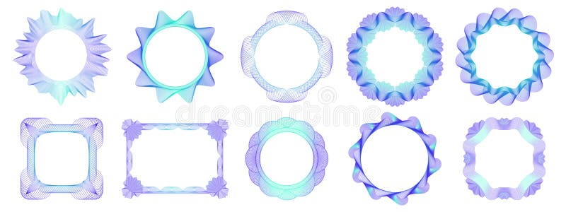 Guilloche Pattern Frame. Ornamental Geometric Borders, Circular and ...