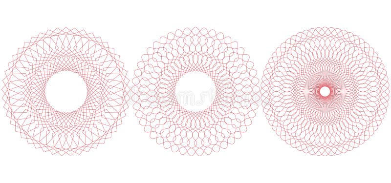 Money Watermark. Geometric Round, Spiral and Abstract Secure Guilloches ...
