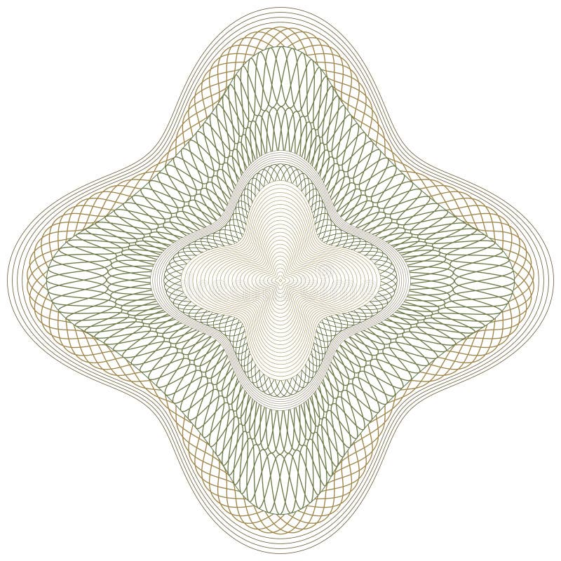 Guilloche Pattern and Rosette Design Element Stock Illustration ...